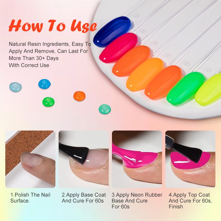 neon rubber base gel - Caixuan